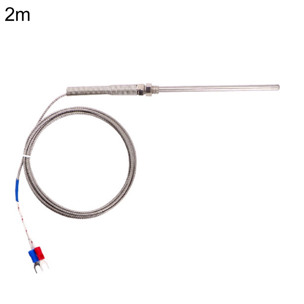 1/2/3/4/5m K Type Thermocouple M8 Thread 100mm Probe Temperature Sensor ...