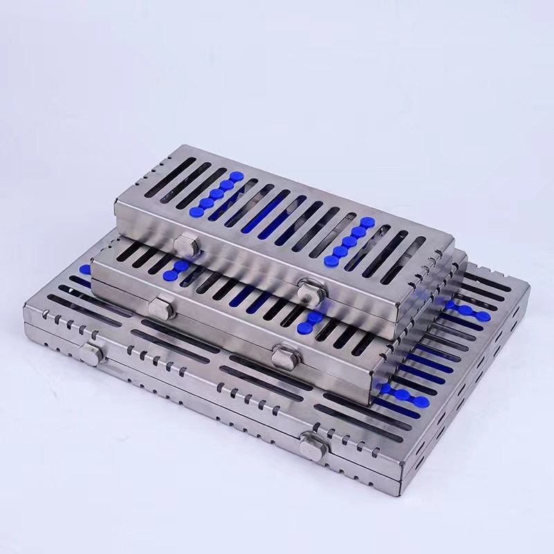 1pcs Dental Autoclavable Sterilization Box Rack Stainless Steel Dental Cassette File Burs ...