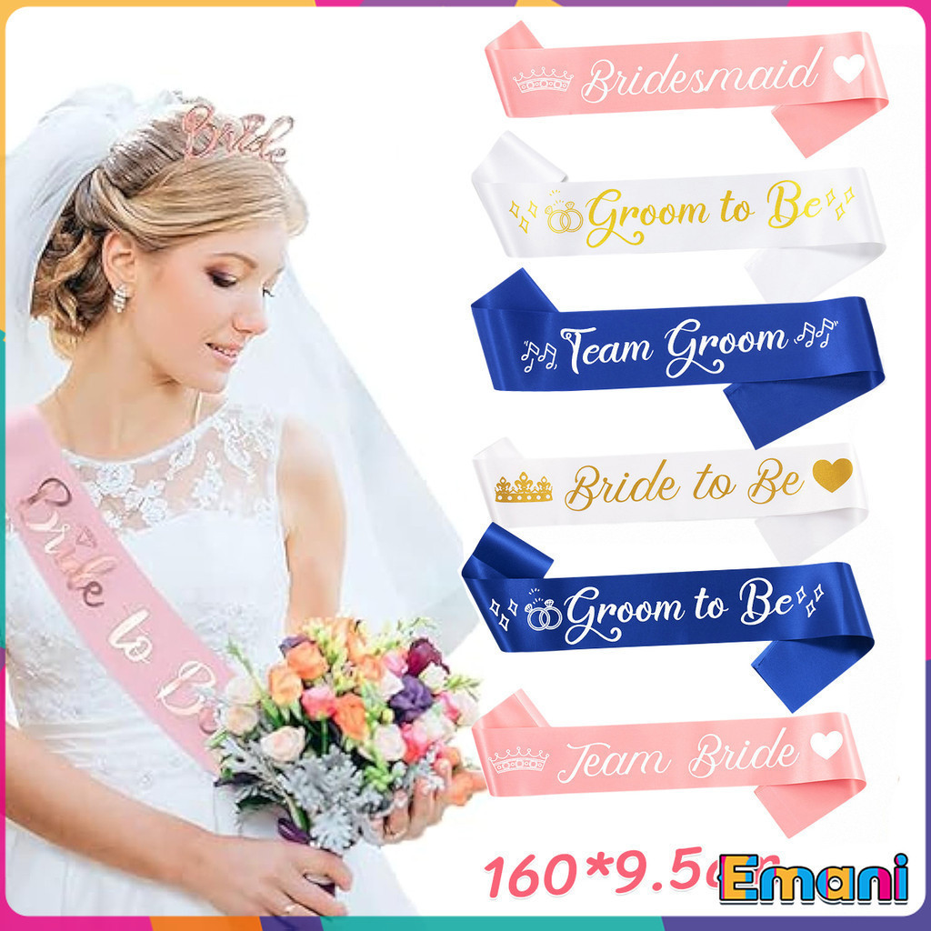 Em Groom to Be and Team Groom/Bride to be/Bridesmaid Sash Bachelor ...