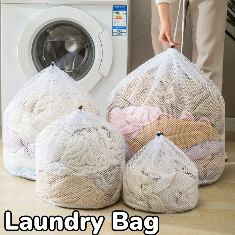 Folding Laundry Bag Drawstring Large Washing Net Underwear Bra Socks ...