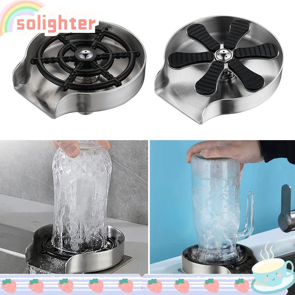 SOLIGHTER Bar Glass Rinser, 360° High Pressure Spray Automatic Cup ...