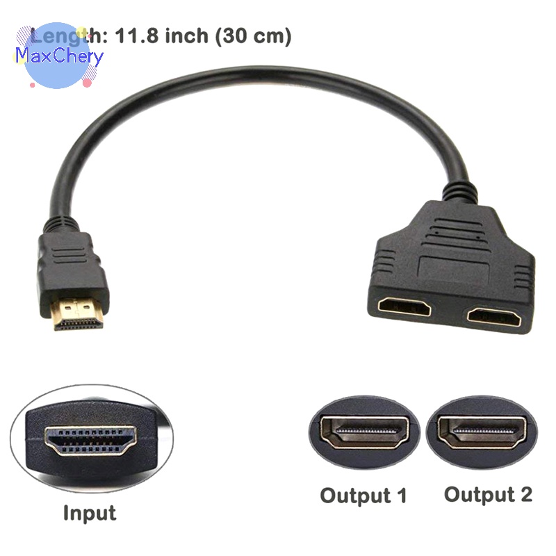 MCHY> HDMI Splitter Cable Male 1080P To Dual HDMI Female 1 To 2 Way ...