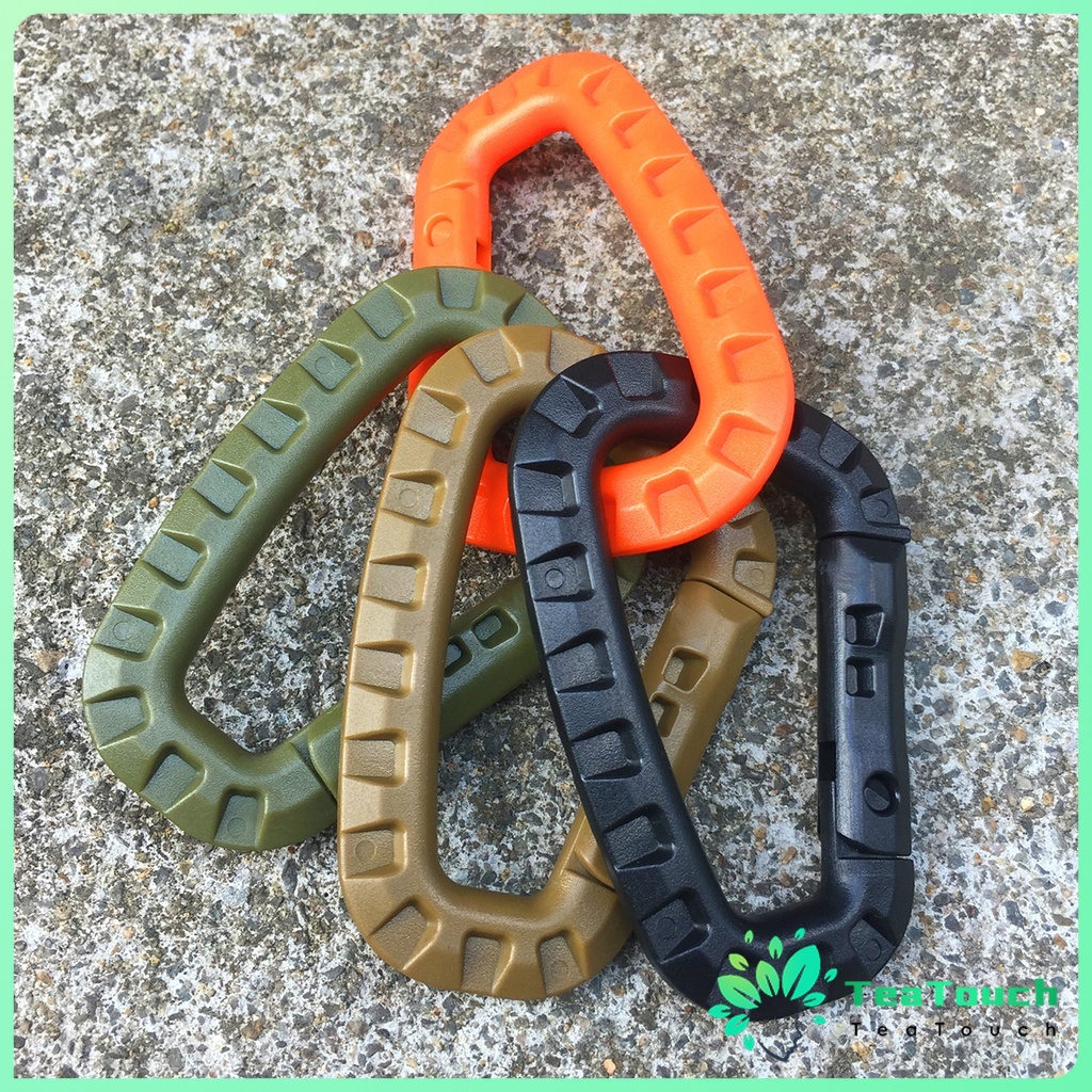 TeaTouch Climbing Carabiner D-Ring Key Chain Clips Hook Camping Plastic ...