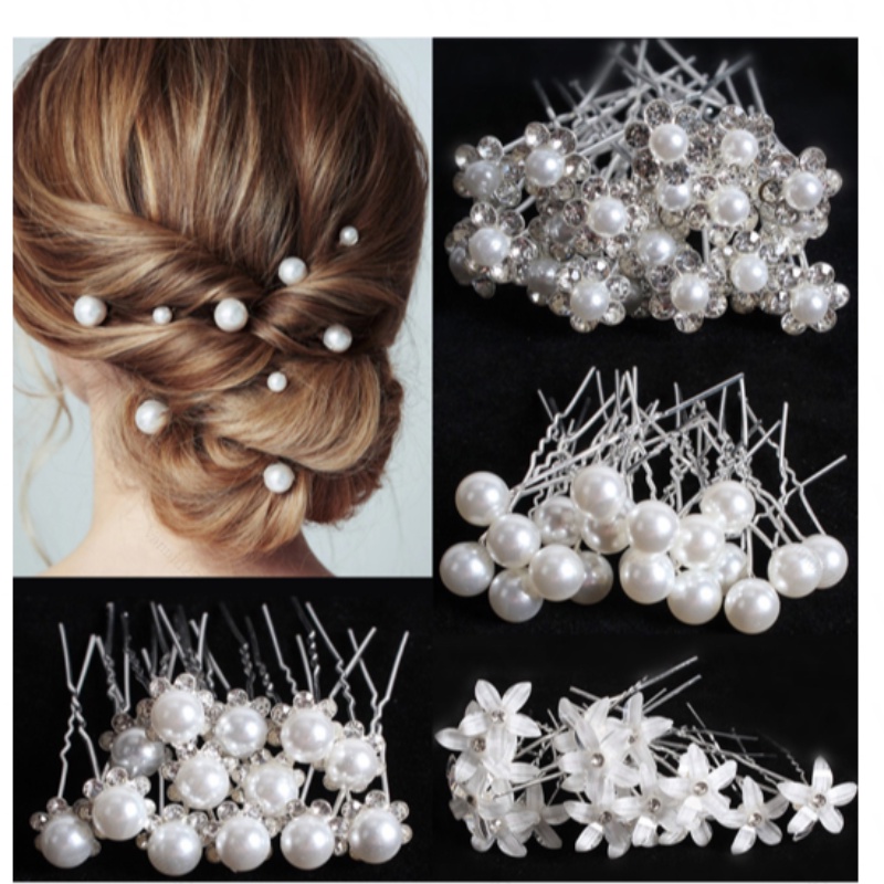 New Style 20 Pieces Set Bridal Hairpin Headdress U-Shaped Hairpin ...