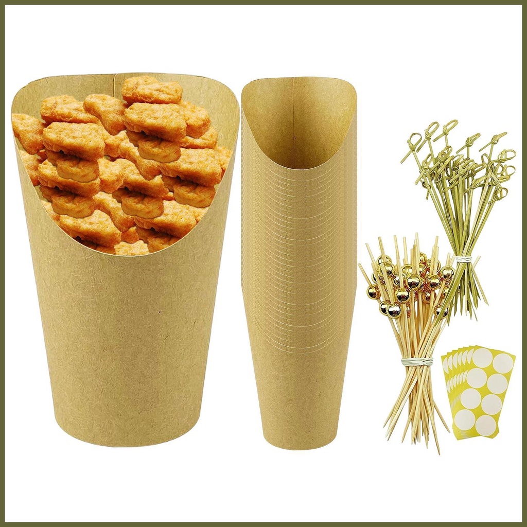 Appetizer Cups With Cocktail Picks Paper Holder Cups for Snacks 12oz ...