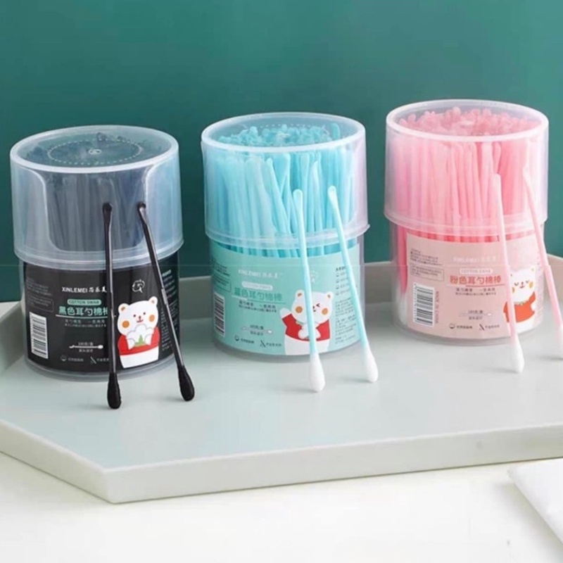 100pcs Double Head Sterile Cotton Swabs Cosmetic Cotton Buds Tip 2in1 ...