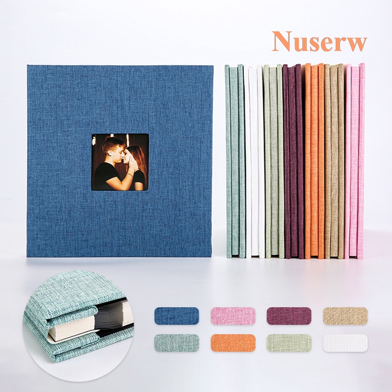 NUSERW Adhesive Photo Album Scrapbooking 20 Sheets Linen Bound Photo ...