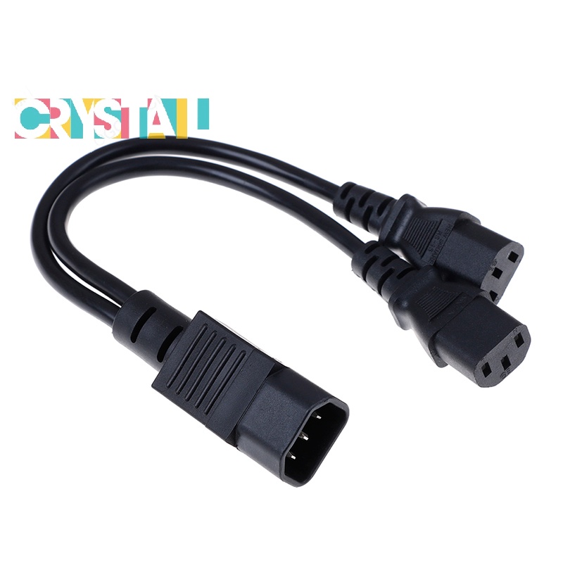 Crystal- UPS server C14 to C13 Y splitter extension cable PDU.PSU power ...