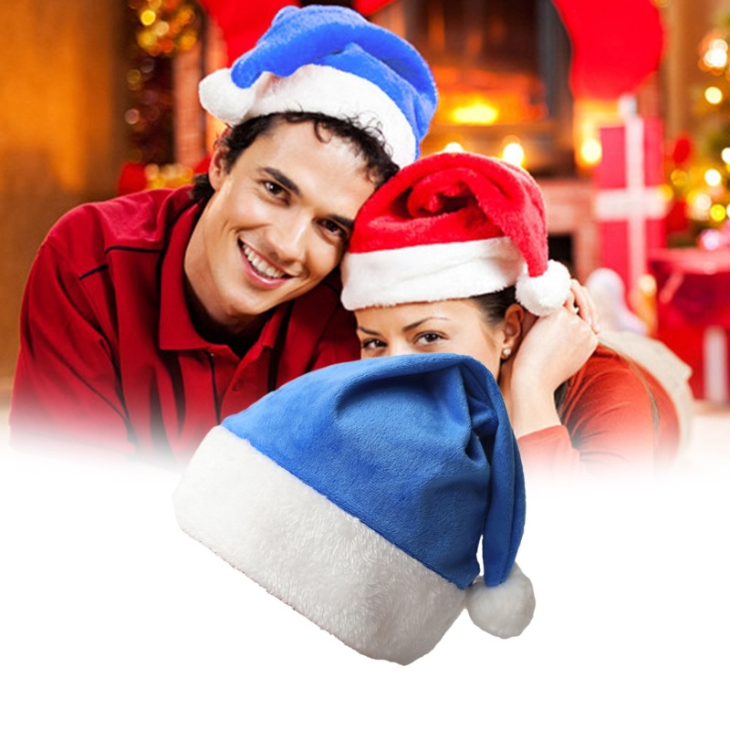 Seas Plush Santa Hat Christmas Santa Clause Costume Hat Kids Adult ...