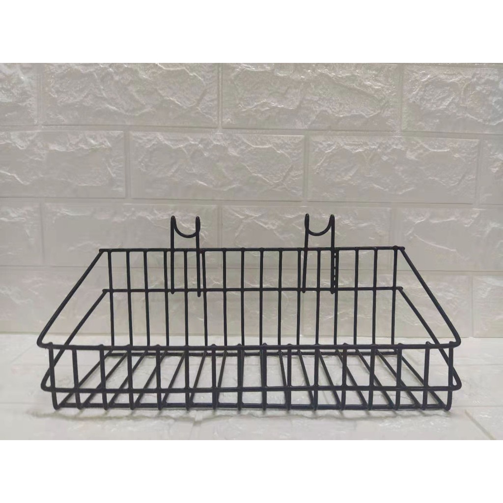 (DV) Black Coated 8 INCHES Wire Grid Hanging Basket Flower Pot Hanging ...