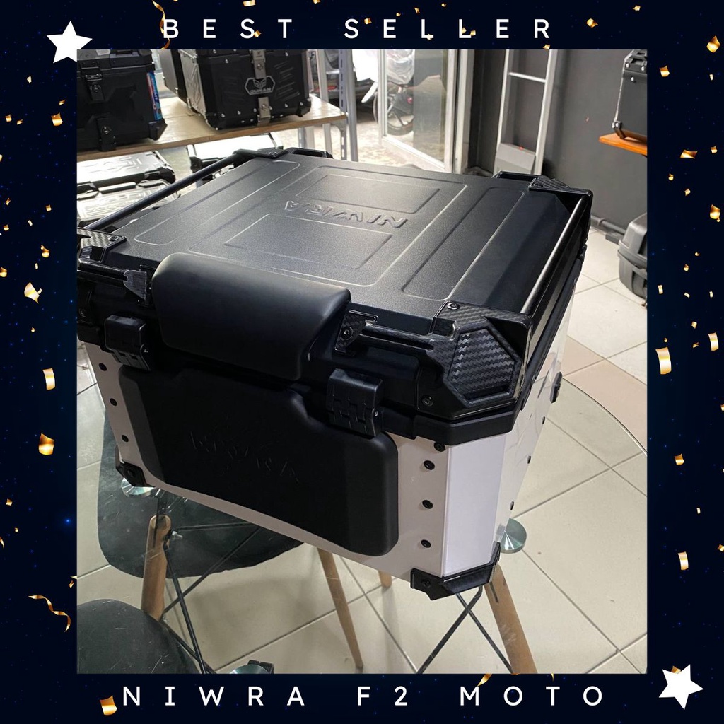 NIWRA aluminum top box 55 liters gloss white wheel center | Shopee ...