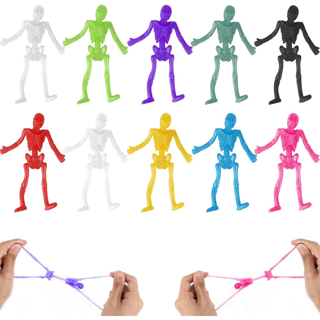 1PCS Halloween Stretchy Skeleton Toys, Soft Funny TPR Skeleton Stretch ...