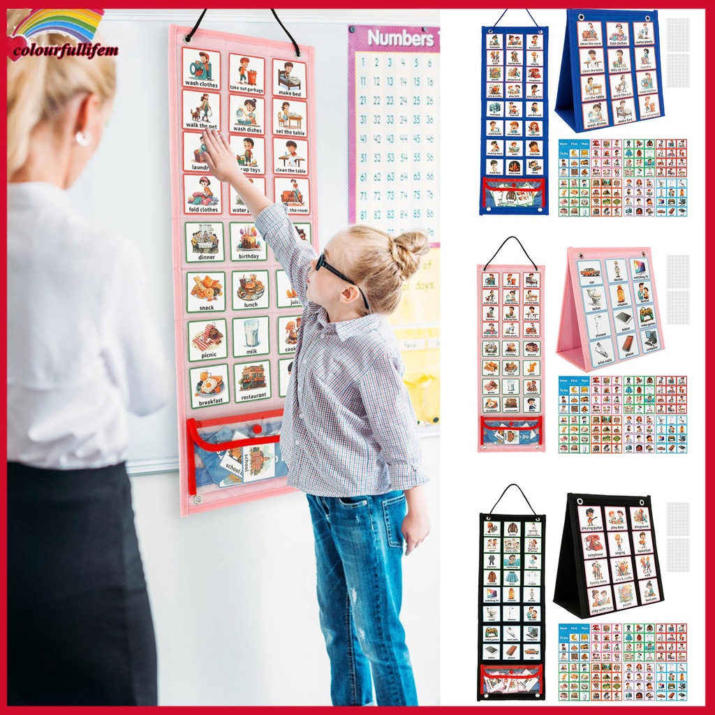 Kids Visual Schedule Calendar Chart Hanging Daily Chore Routine Chart ...