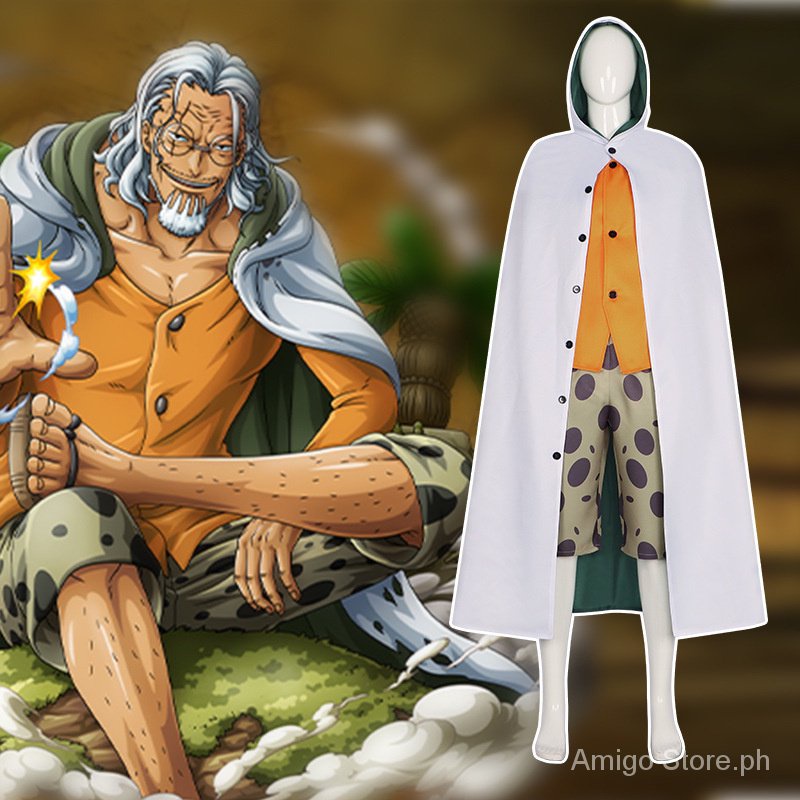One Piece Cosplay Silvers Rayleigh Costume with Hat and Cape for ...