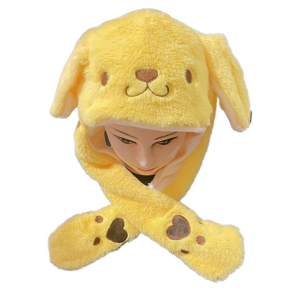 APPEAR Glowing Plush Moving Hat, Cartoon Neck Warmer Animal Earflap Hat ...
