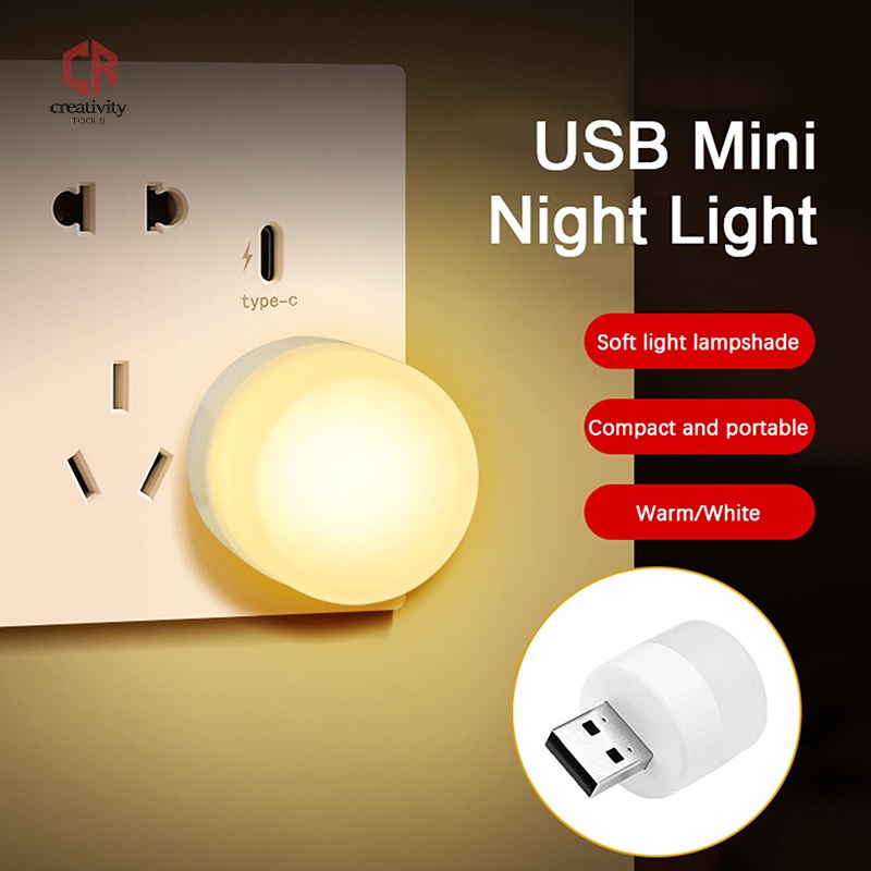 [CR] USB Plug Lamp Mini Night Light Computer Mobile Power Charging Small Book Lamps LED Eye ...