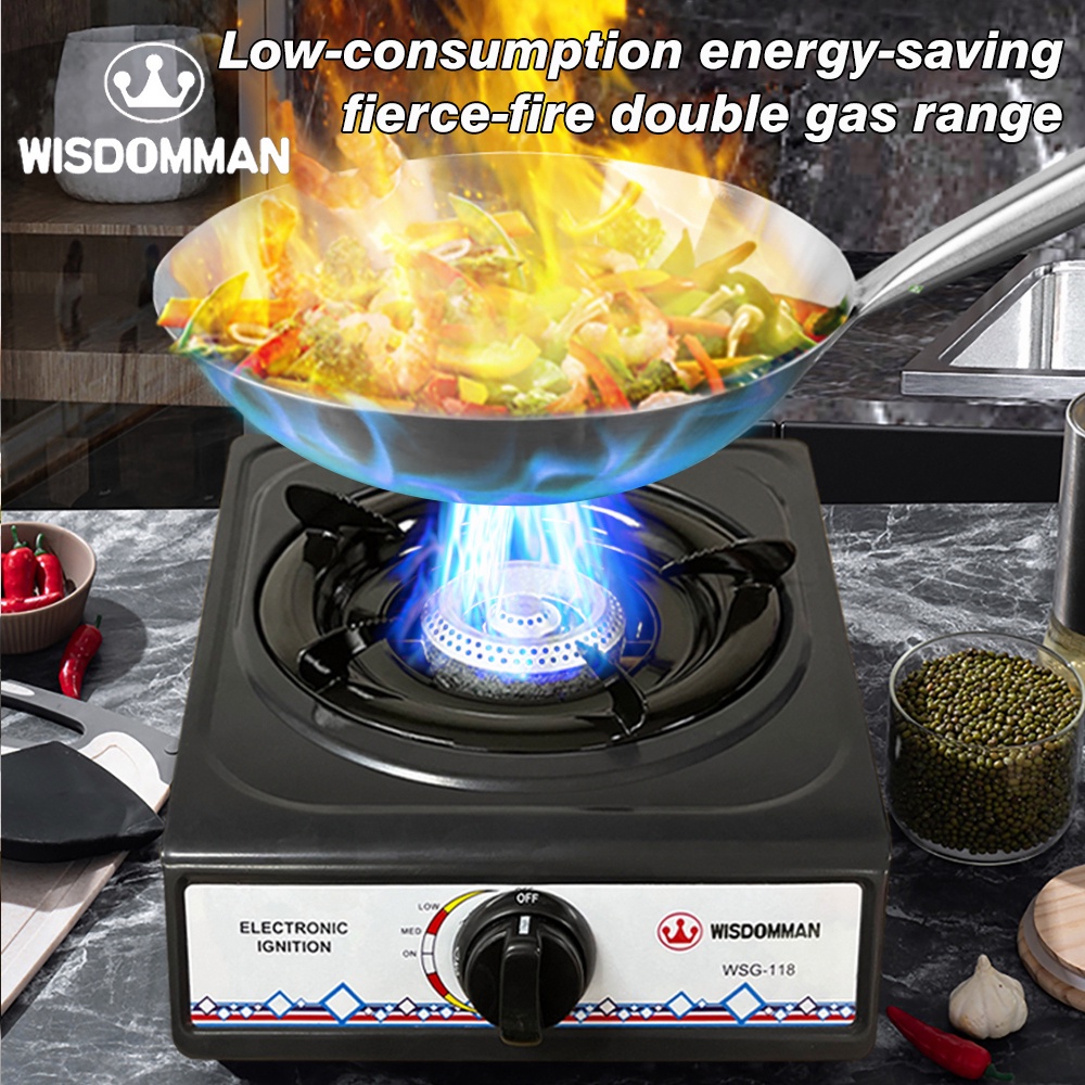 WISDOMMAN Single Burner Gas Stove Stainless Body Portable Desktop ...