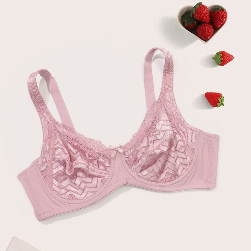 Parifairy Plus Size Bra for women big size bra with wire wave lace ...