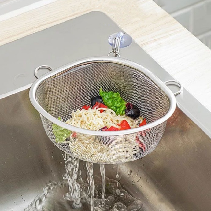 Sink Strainer Triangle Standing Drain Basket Stainless Steel Kitchen ...