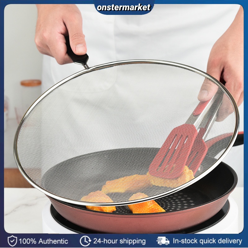 33cm Oil Splatter Shield Splatter Screen for Frying Stainless Steel Oil ...