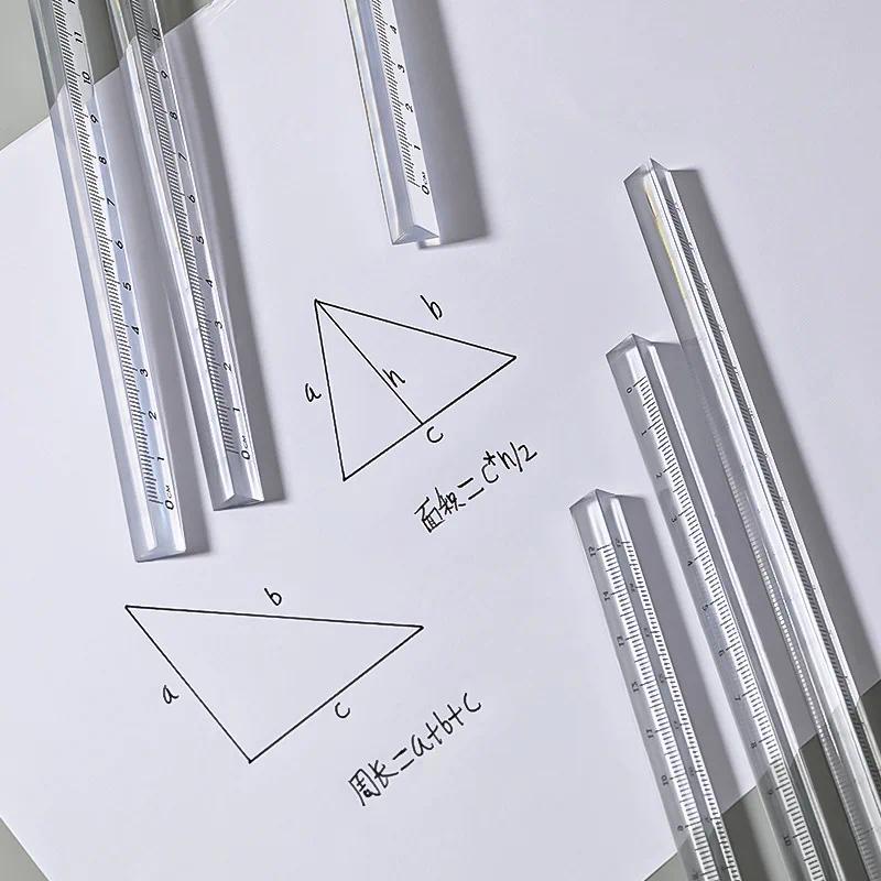 Simple15/20 cm Acrylic Three Edges Straight Ruler Transparent Clear ...