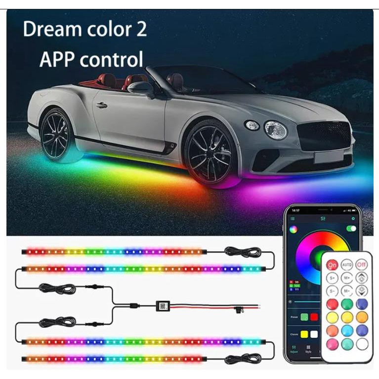 Car Underbody Light Decorative Lamp Neon LED RGB Car Underglow Bottom ...