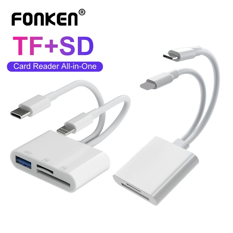 Fonken Multifunction Card Reader Type C/iOS to SD/TF/USB Memory Card ... Fonken Multifunction Card Reader Type C/iOS to SD/TF/USB Memory Card ...