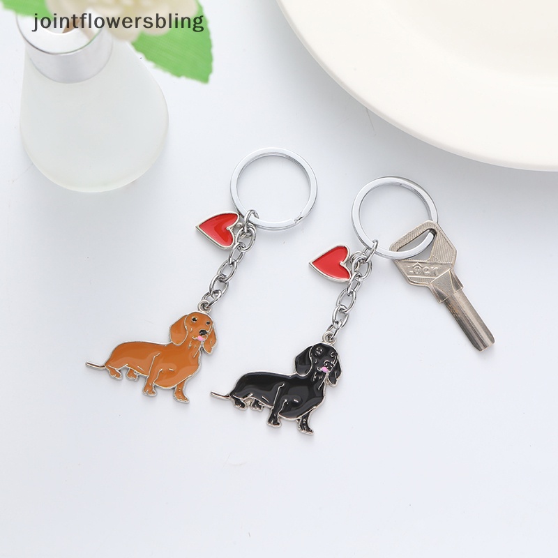 JOPH Kawaii Cute Dachshund Keychain Creative Cartoon Metal Dog Pendant ...