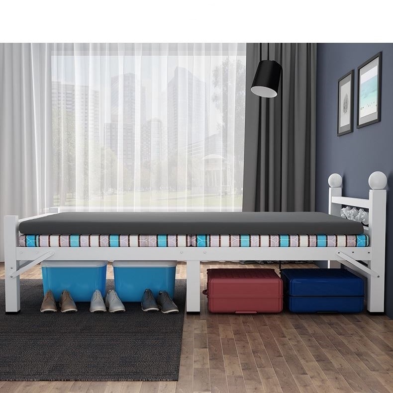 ♞Foldable Bed Dormitory Rooms Folding Bed Sturdy Bed Frame with Foam ...