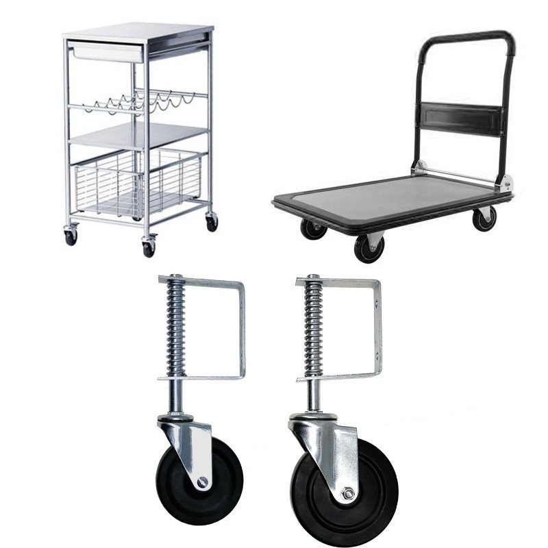 4inch Rubber Mute 100KG Load Capacity Spring Loaded Gate Door Wheel ...