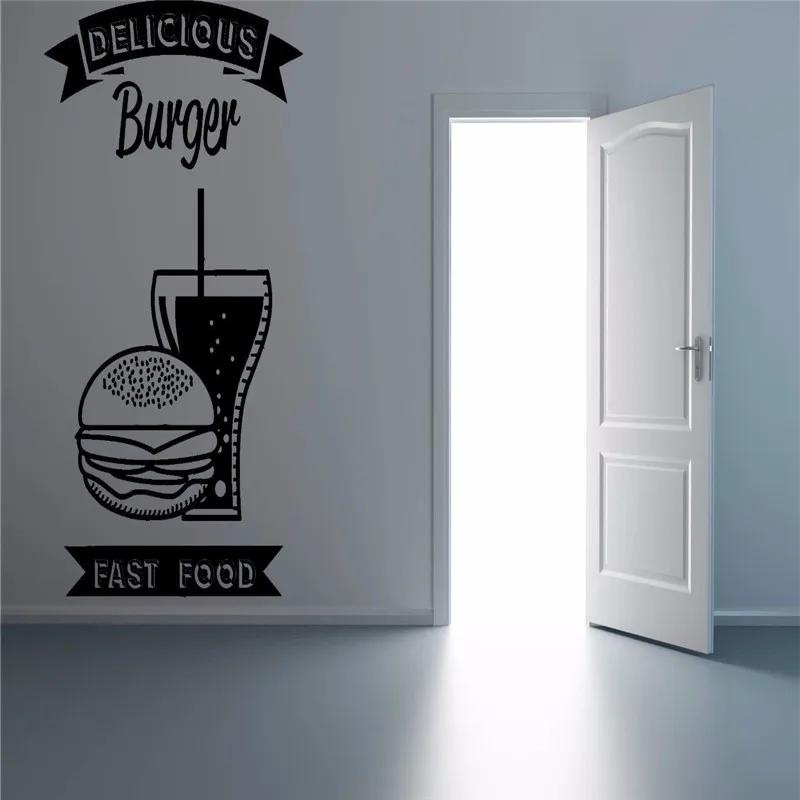 Western Restaurant Showcase Cola Fries Burger Window Glass Decal Fast ...