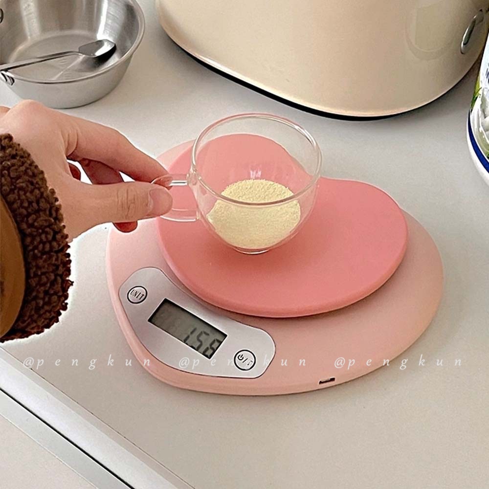 Kitchen Electronic Scale High Precision ins Love Cute Mini Baked Food Household Kitchen Scale ...