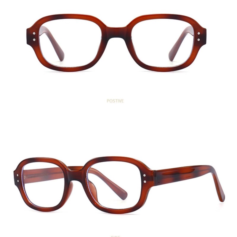 We Flower Vintage Brown Narrow Rectangle Frame Eyeglasses for Women Men ...