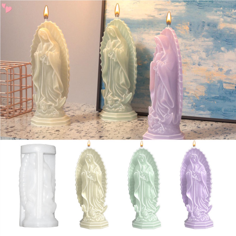 3D Virgin Mary Silicone Candle Mold DIY Christian Religious Figure ...