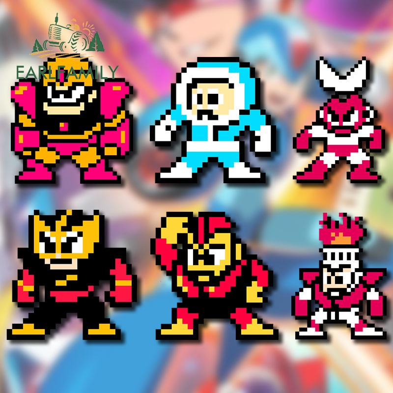 EARLFAMILY 13cm Pixel Megaman Cartoon Rockman Car Sticker Auto Vinyl ...