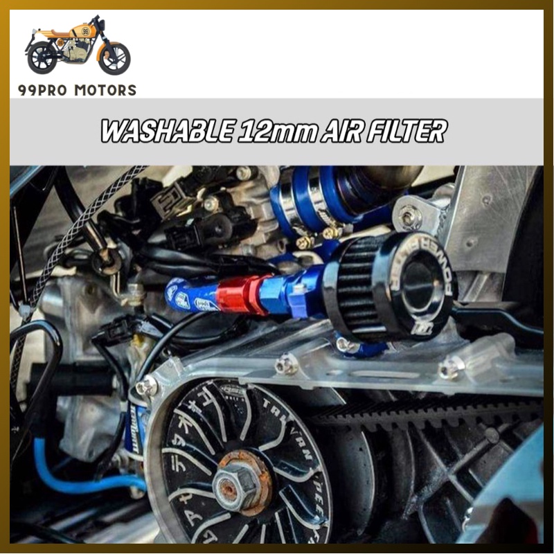 MOTORCYCLE UNIVERSAL AIR FILTER 12MM COLD AIR INTAKE FILTER TURBO VENT ...