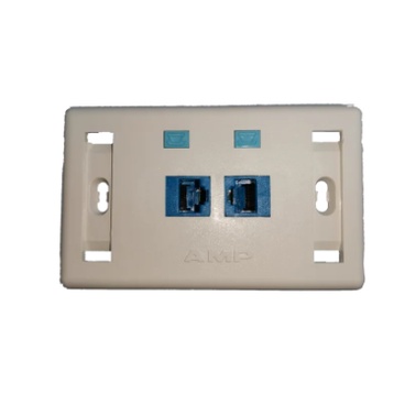 AMP LAN Outlet 2 Gang CAT6 with Rectangular Plate - 2GANGPLATE-CAT6I/O ...