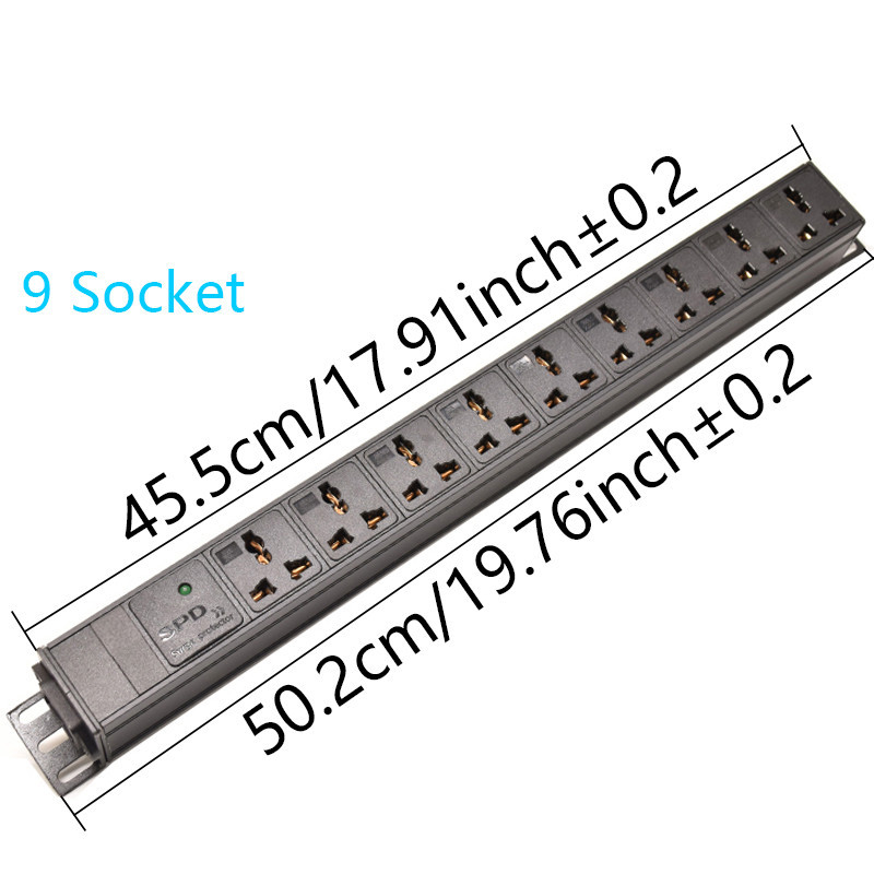 Server Rack PDU power distribution unit C14 power input 2-12 ways universal extension socket LED ...