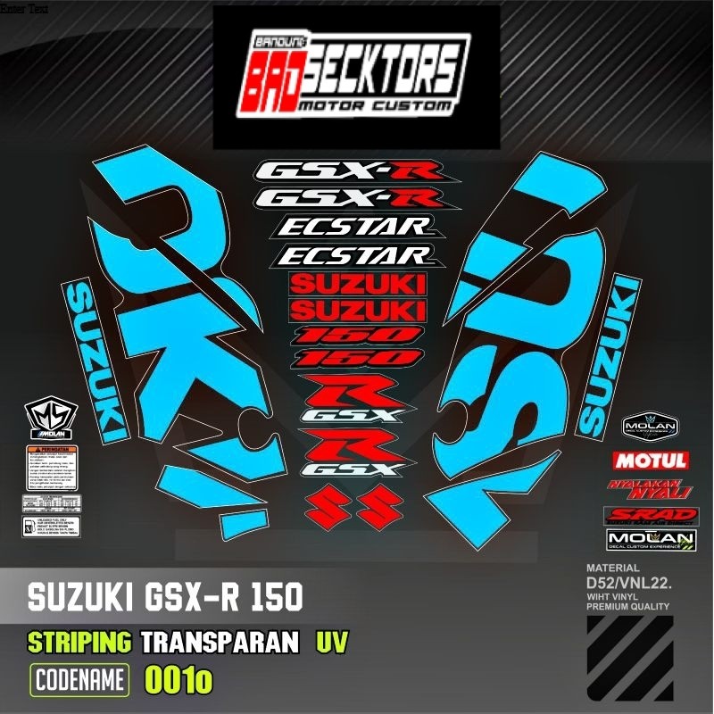 Decal Sticker Striping Variations Transparent Uv Suzuki GSX R 150 ...
