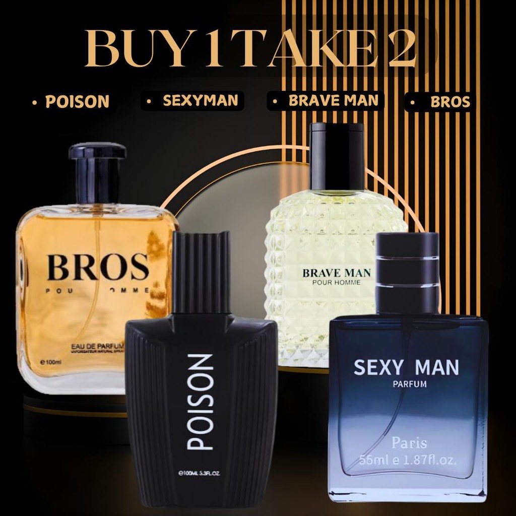 (BUY 1 TAKE 1)BROS PERFUME BRAVE MAN SEXY MAN POISON MENS LUXURY ...