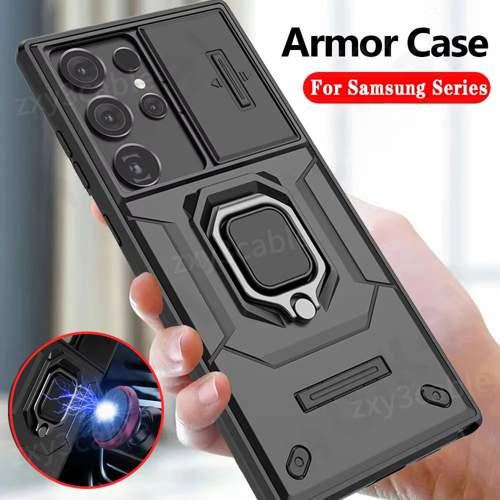 Shockproof Armor Hard Casing For Samsung Galaxy S25 S24 Ultra Plus FE 5G 2025 Phone Case Slide ...