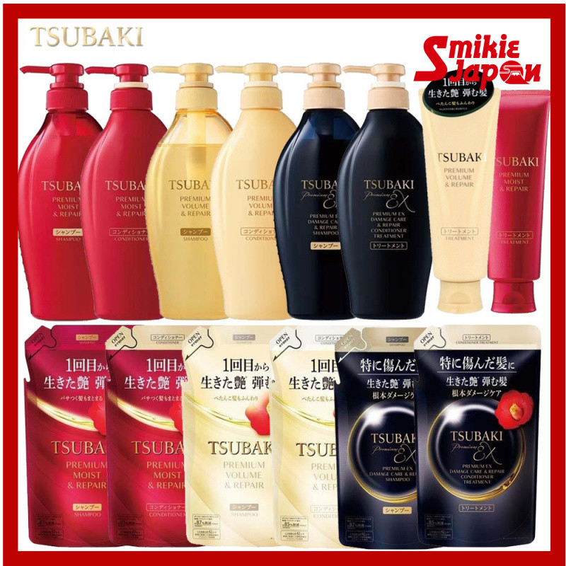 TSUBAKI Premium Moist Cool Ex Intensive Repair Hair Care Shampoo & Conditioner Ship from Japan ...