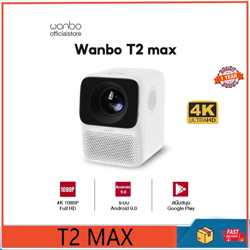 Wanbo T2 Max Projector 4K Mini Projector Portable Projector Full HD ...