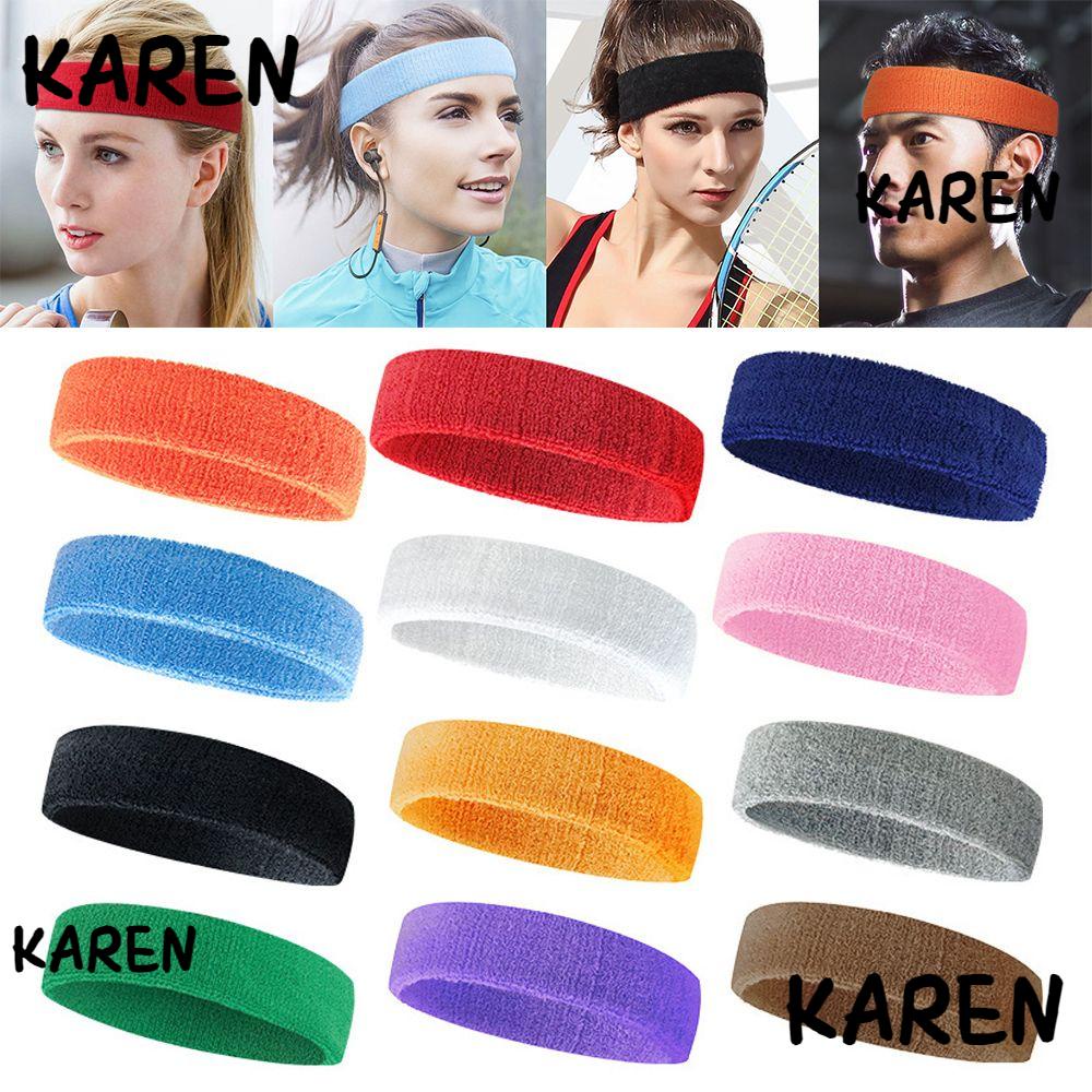 KAREN Cotton Sweatband Athletic Sweat Bands Sports Headbands Terry ...