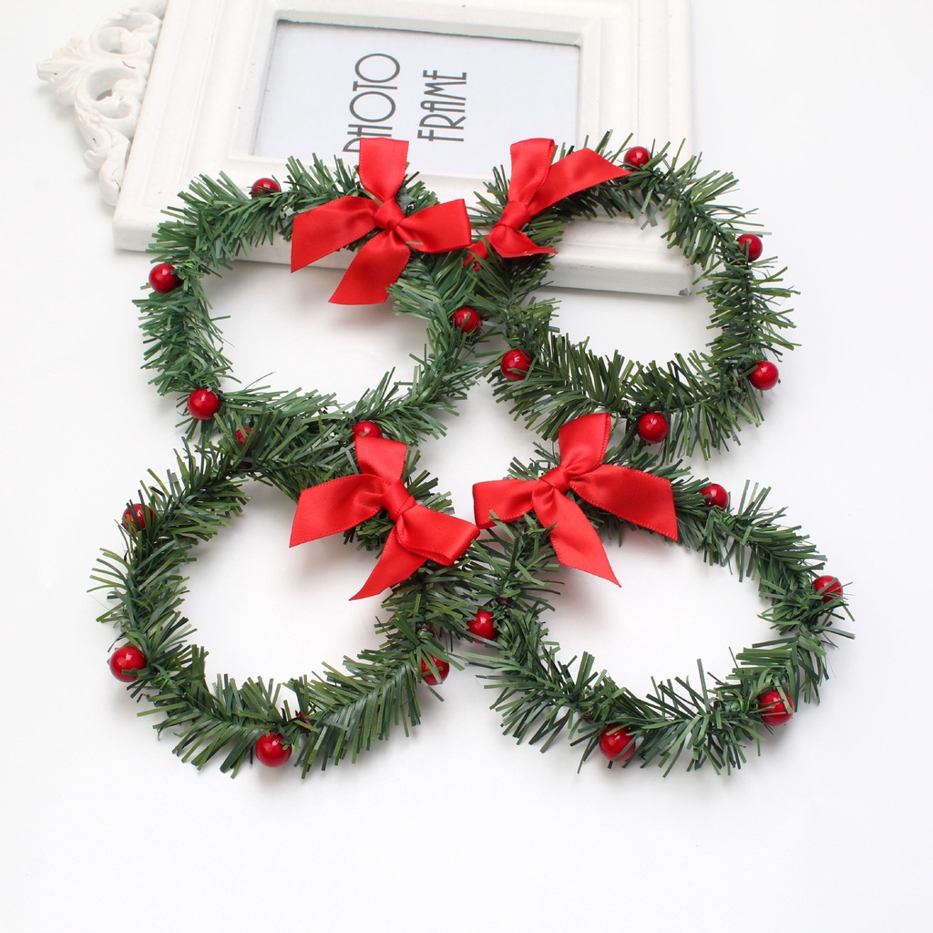 Christmas Small Wreath Ornament Door Decor Garland Decorations Xmas ...