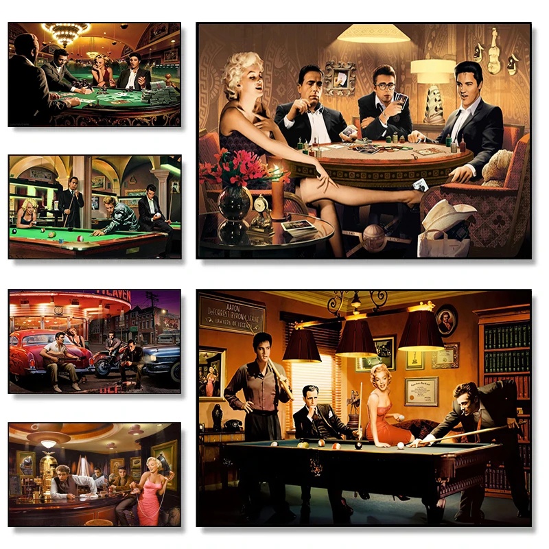 Marilyn Monroe Elvis Presley James Dean Pop Portrait Canvas Painting ...