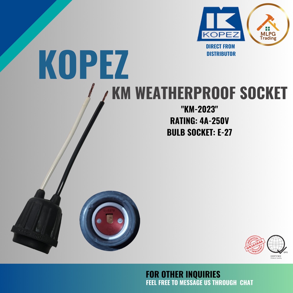 Kopez Weatherproof Rubber Socket (KM-2023) 4A-250V | Shopee Philippines