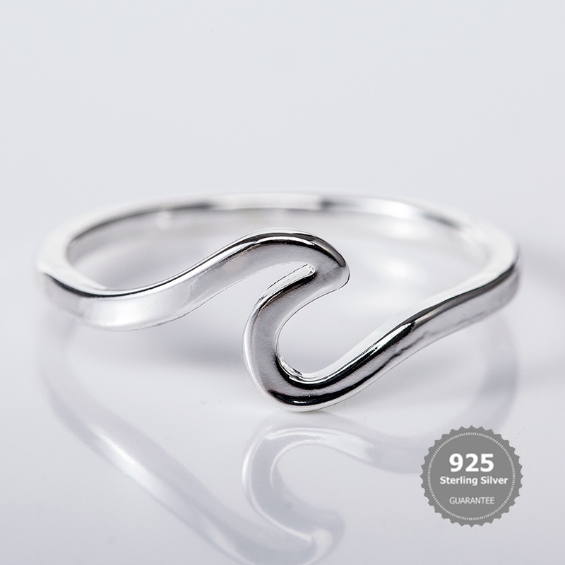 S925 Silver Simple Wave Ring 2023 New | Shopee Philippines