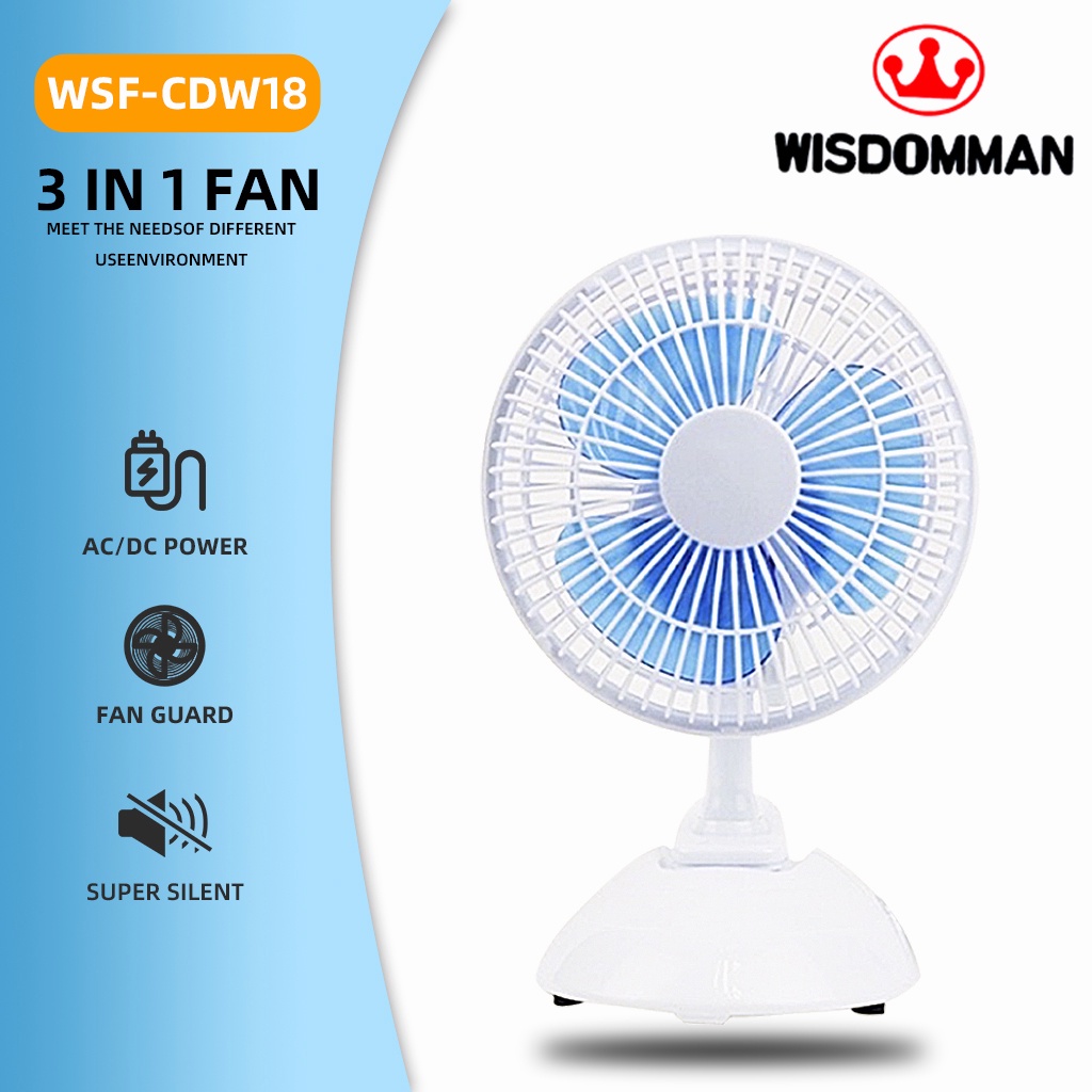 WISDOMMAN WSF-CDW18 Home Electric Mini Fan Portable Electric Fan Office ...