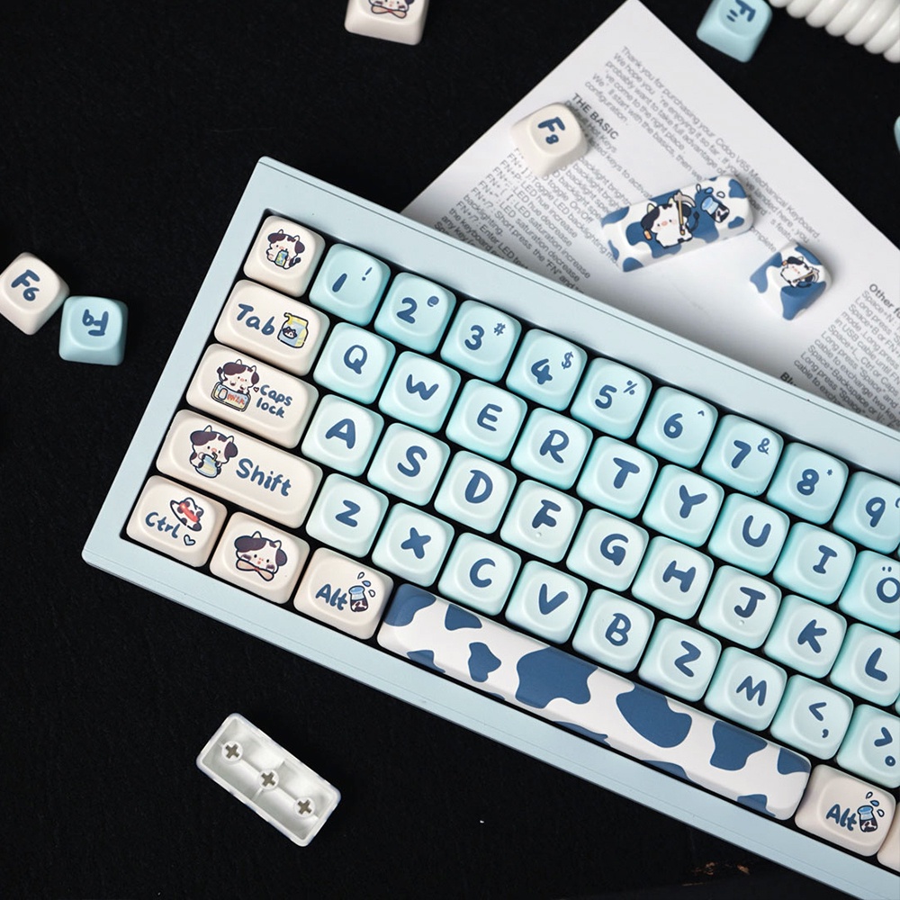 Spotted Cow Keycaps 140Keys/Set PBT MOA Profile DYE-SUB DIY Custom for ...